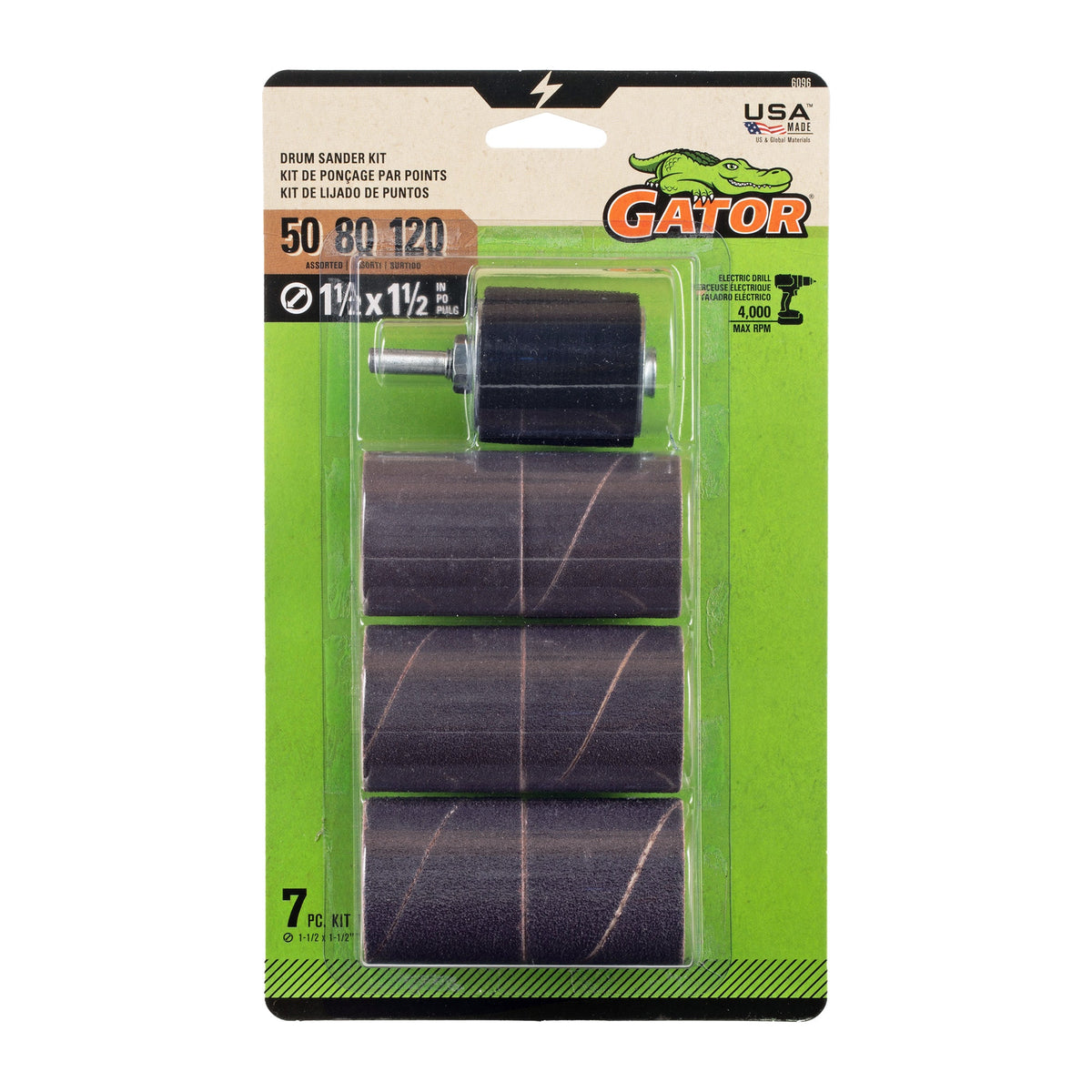 1-1/2 In. Drum Kit Mandrel with 6 Refills 6-Pack Drum Sander Kit 6096 ...