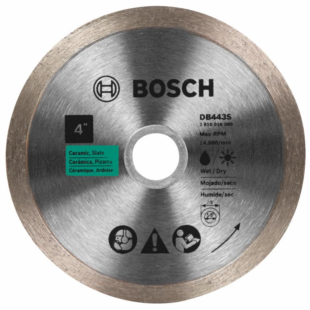 4 In. Standard Continuous Rim Diamond Blade for Clean Cuts DB443S ...