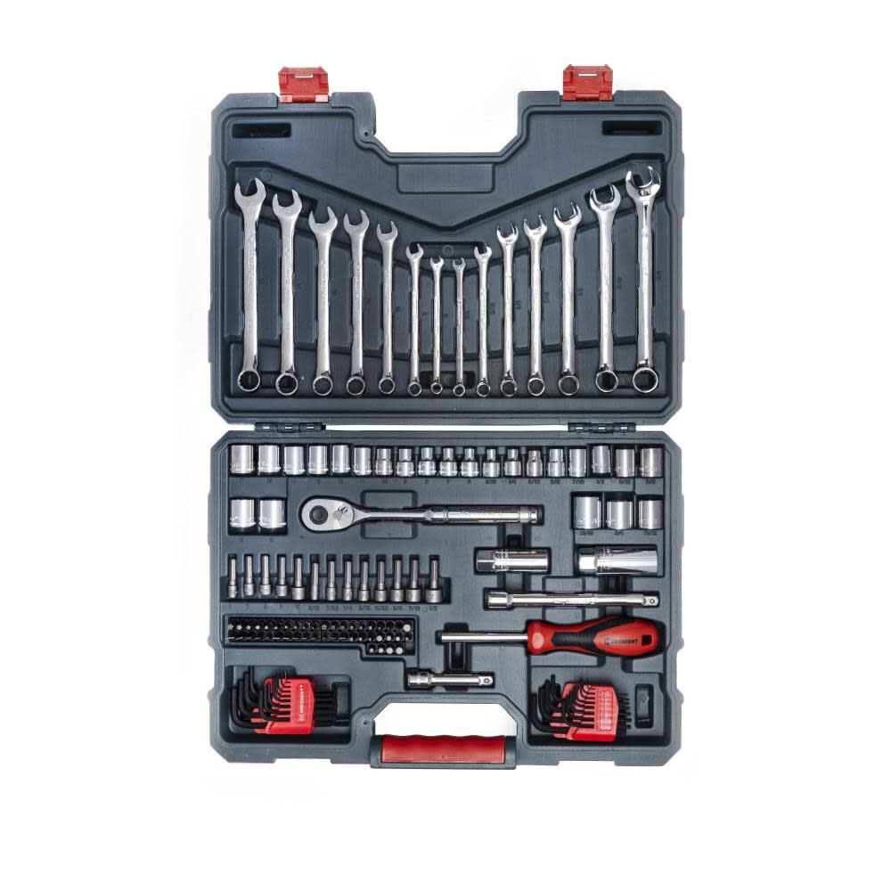 128 Pc 3/8in Drive 12 Point Standard SAE/Metric Mechanics Tool Set CTK ...