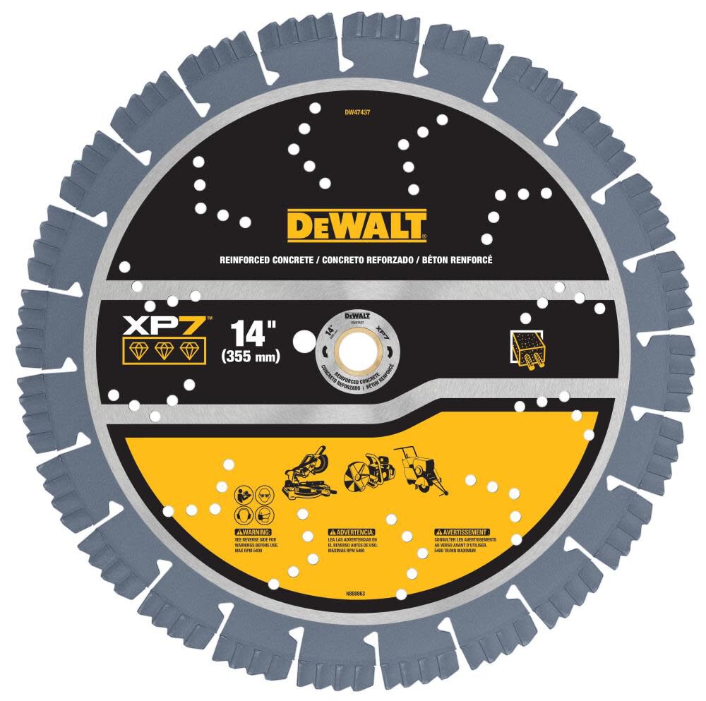 Diamond Blade 14in SEGMENTED XP7 REINFORCED CONCRETE DW47437 – Tools ...