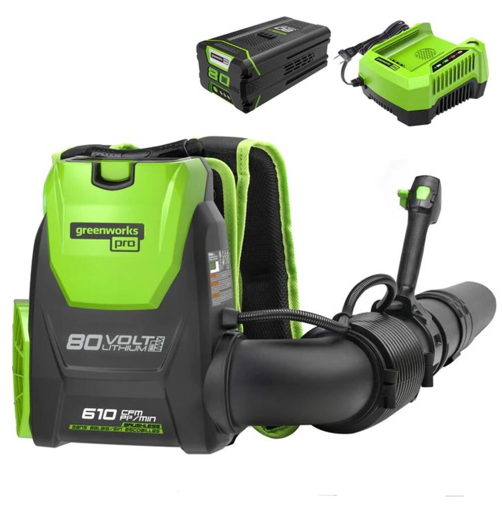 80V 610 CFM Cordless Single Port Backpack Blower Kit with 4Ah Battery ...