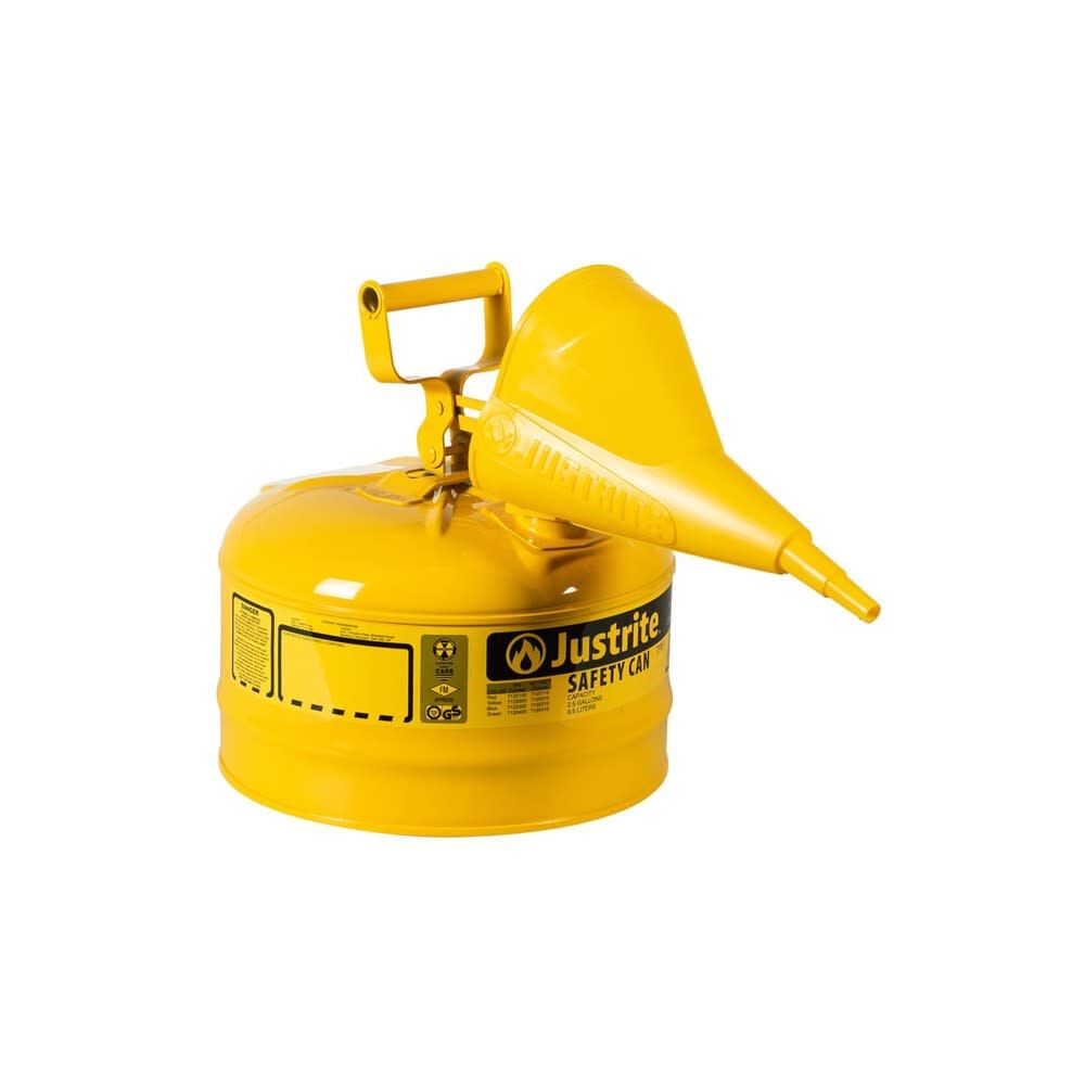 2.5 Gal Steel Safety Yellow Diesel Fuel Can Type I with Funnel 7125210 ...
