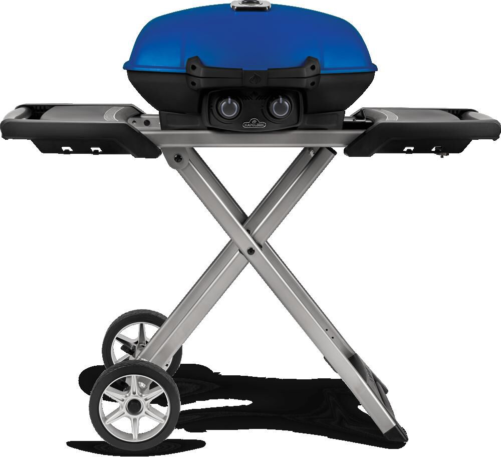TravelQ 285X Portable Propane Gas Grill with Scissor Cart Blue TQ285X ...
