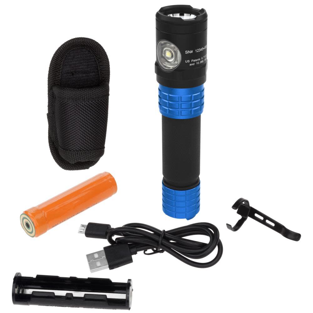 USB Tactical Dual-Light Flashlight Rechargeable USB-578XL-BL – tools ...